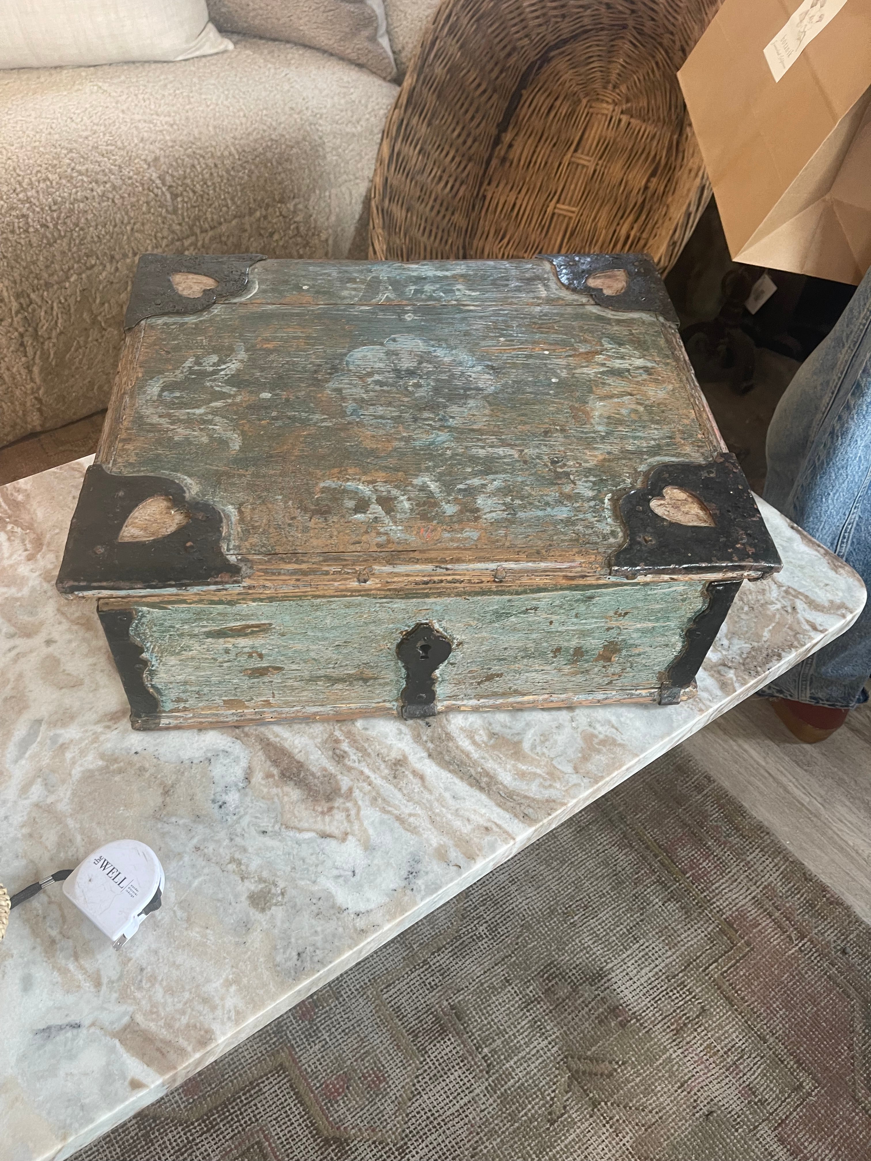 Vintage Heart Lock Box