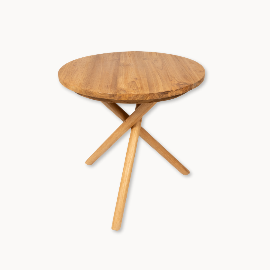 Natural Teak Cross Leg Side Table